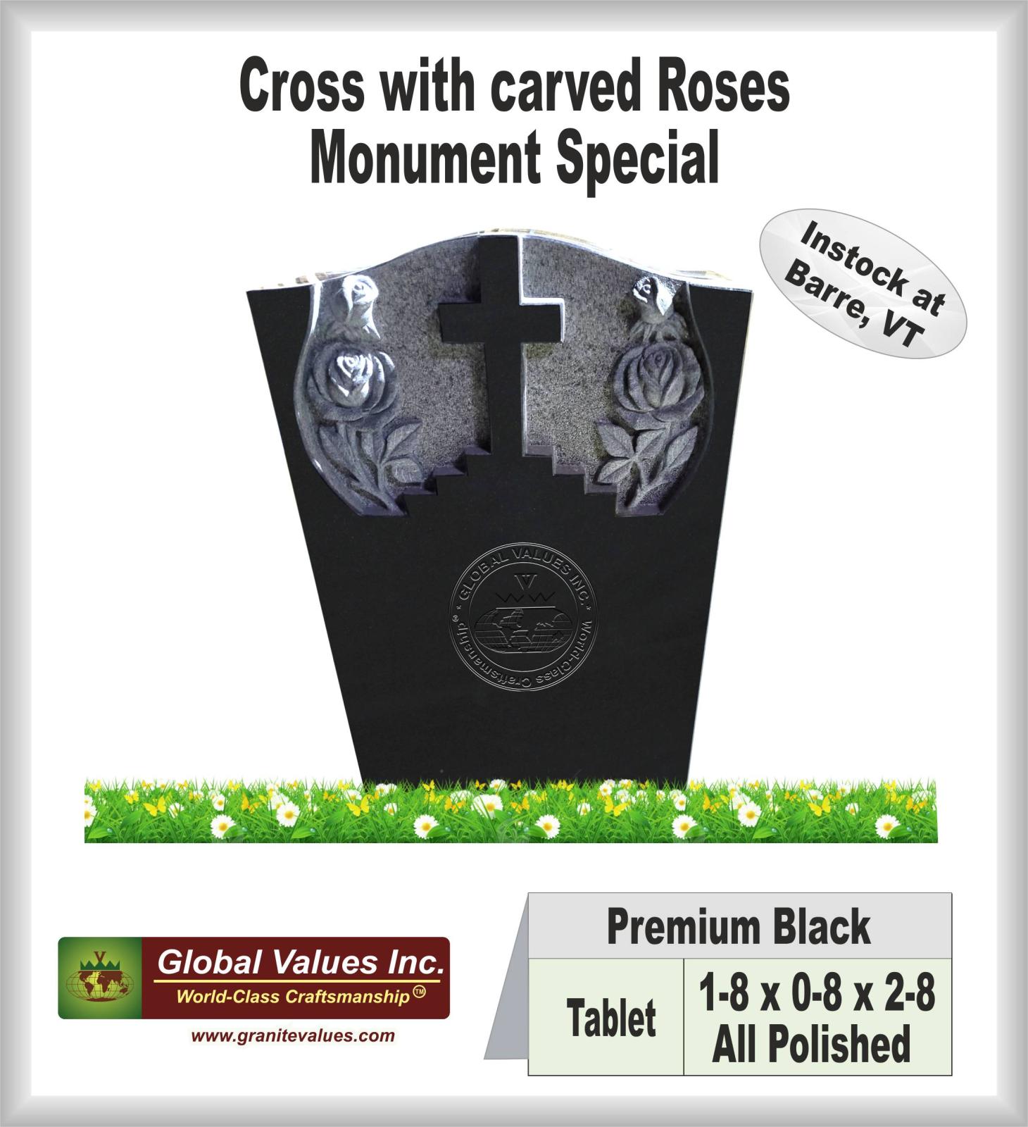Cross with carved Roses Monument Special | Global Values