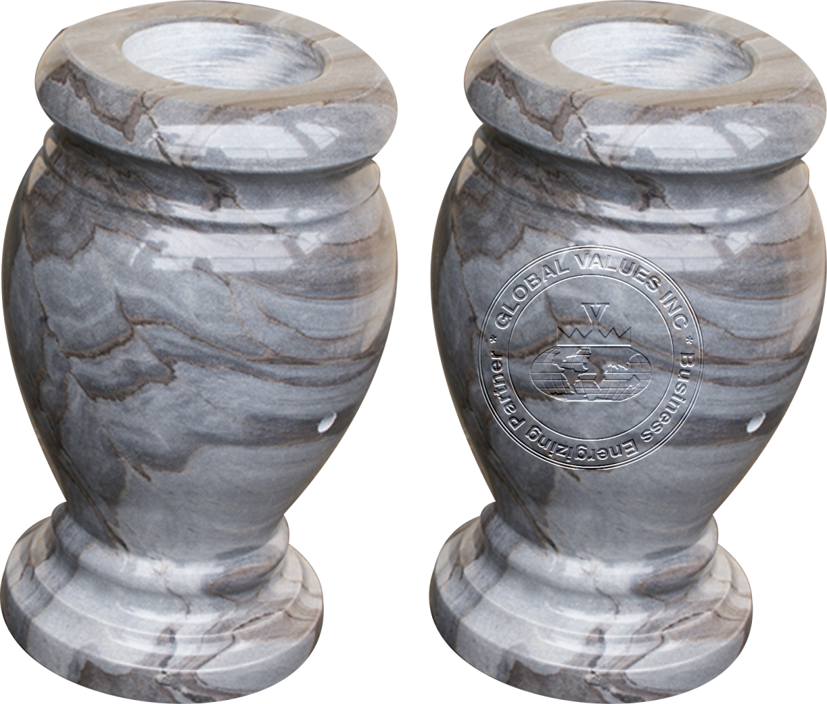 Grey Wave Marble Vase | Global Values